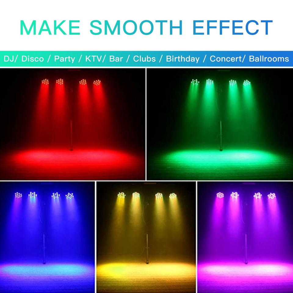 4PCS 135W RGBW 9 LED Par Can Wash Light DMX DJ Disco Party Beam Stage ...
