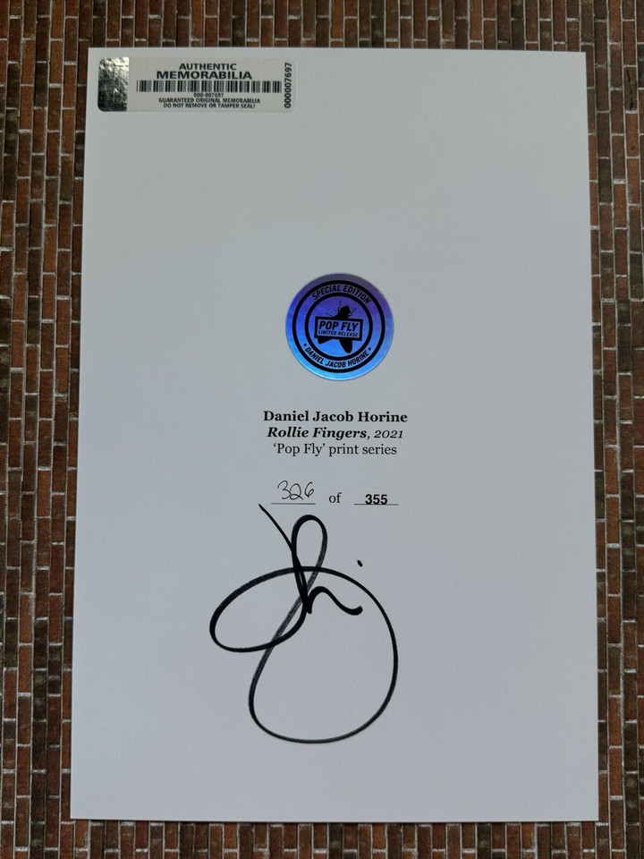 Rollie Fingers PopFly PopShop Art Print Signed By Daniel Horine #/355 ...