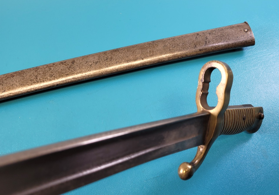 Rare French Mutzig Bayonet Sword Double Barrel Muzzle Ring + Sheath ...