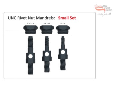 UNC Imperial Rivnut Mandrel Rivet Nut Nutsert 10-24, 1/4"-20, 5/16"-18 ...