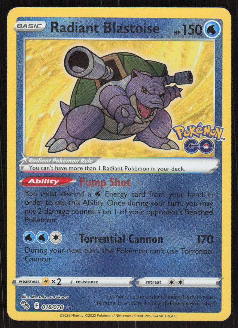 Pokemon TCG Pokemon GO #018/078 Radiant Blastoise NM | eBay