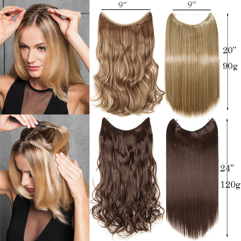 Mega Thick Hidden Band Secret Wire In Wavy Hair Extensions Hair Piece ...