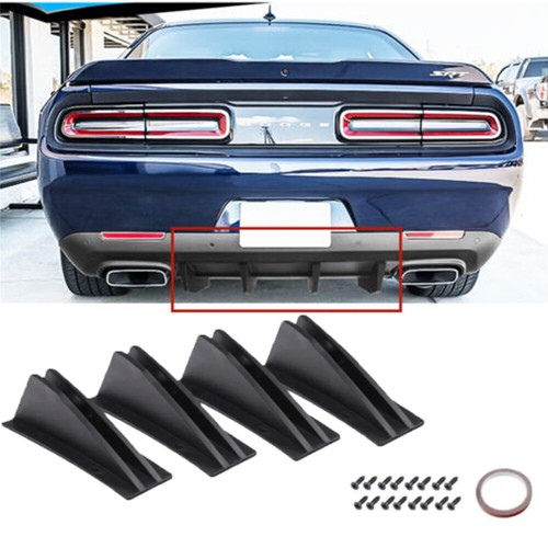 Rear Bumper Diffuser 4 Shark Fins Spoiler Lip Cap For Dodge Charger ...