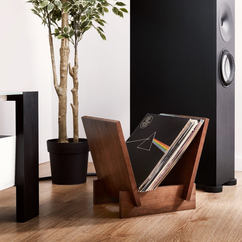 Solid Oak Wood Vinyl Record Storage Display Flip Rack - Wooden LP ...