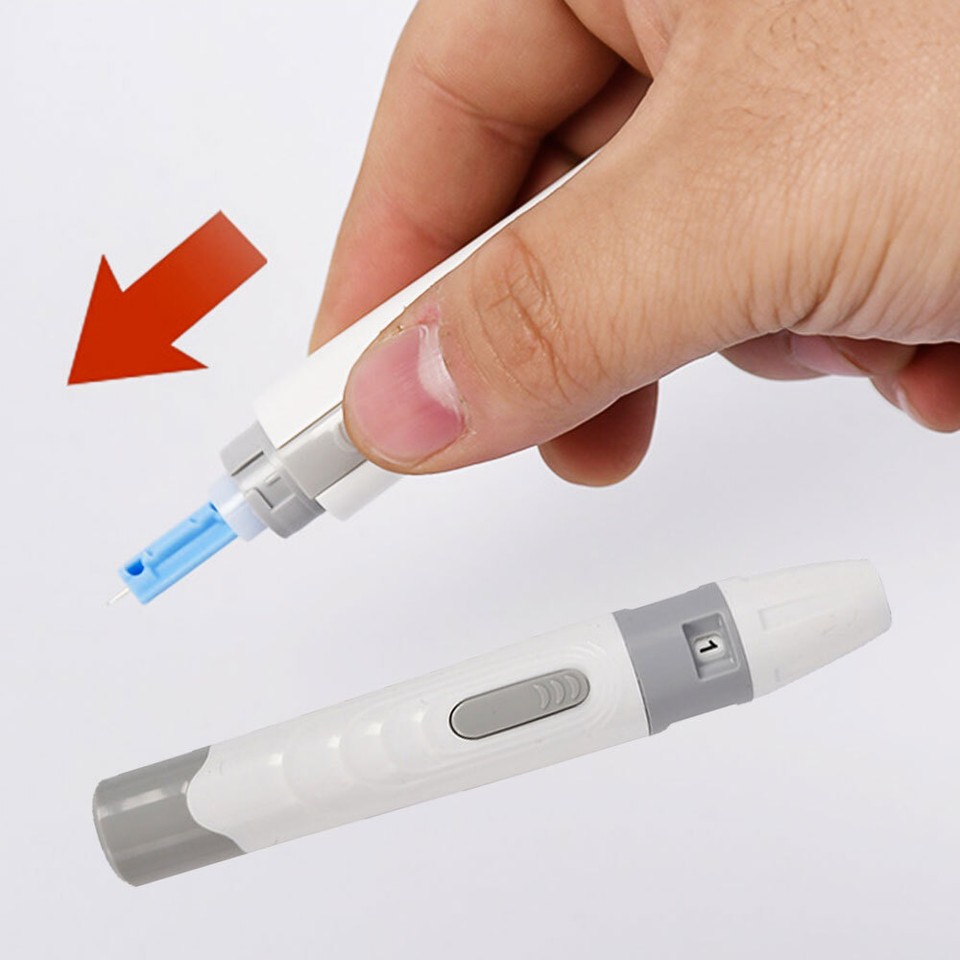 Lancet Pen Lancing Device Diabetics Adjustable Depth Blood Sampling ...