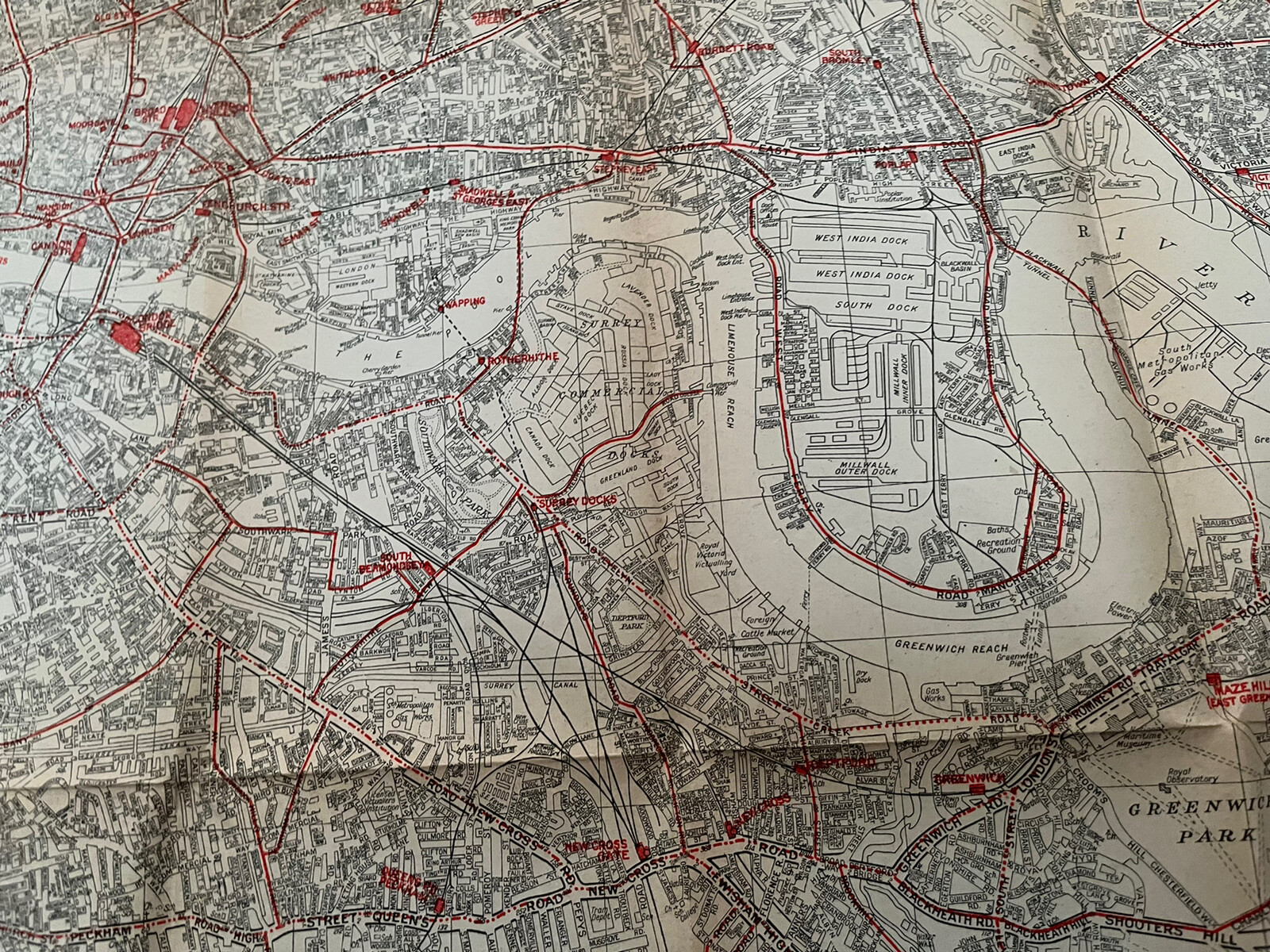 1930’s MAP OF LONDON SHOWING UNDERGROUND | Grelly UK