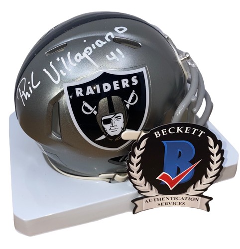 Phil Villapiano Signed Autograph Raiders Flash Mini Helmet Beckett COA ...