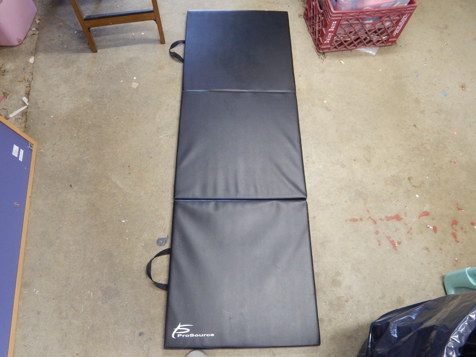 Used Good Condition Foam Prosource Yoga Mat 72x24x2 Black Folds for ...