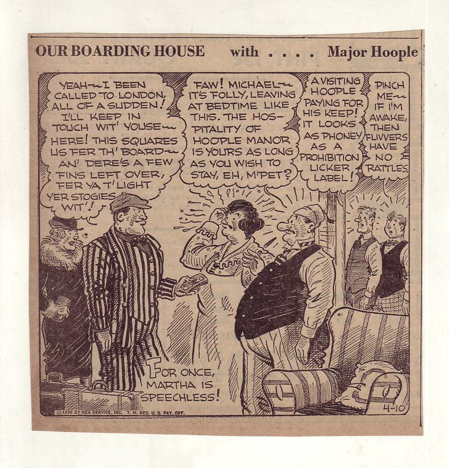 Our Boarding House w/ Major Hoople - 26 large comic panels - Complete ...