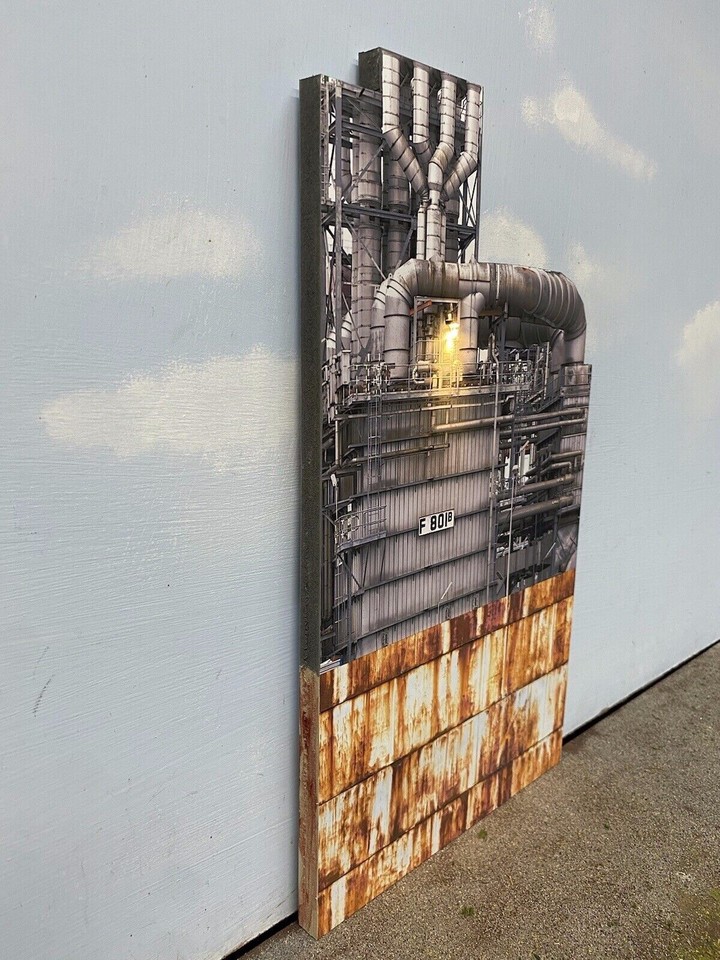 HO Scale OIL REFINERY Flat / Front 3D Background w/LED, Tank Field ...