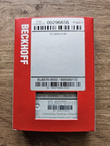 Beckhoff EL6070 - 0033, license key for TwinCAT 3.1 | eBay