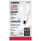 Satco S12452 LED 120 Volt 21W =200W A23 Medium E26 Non-Dimm 5000K ...