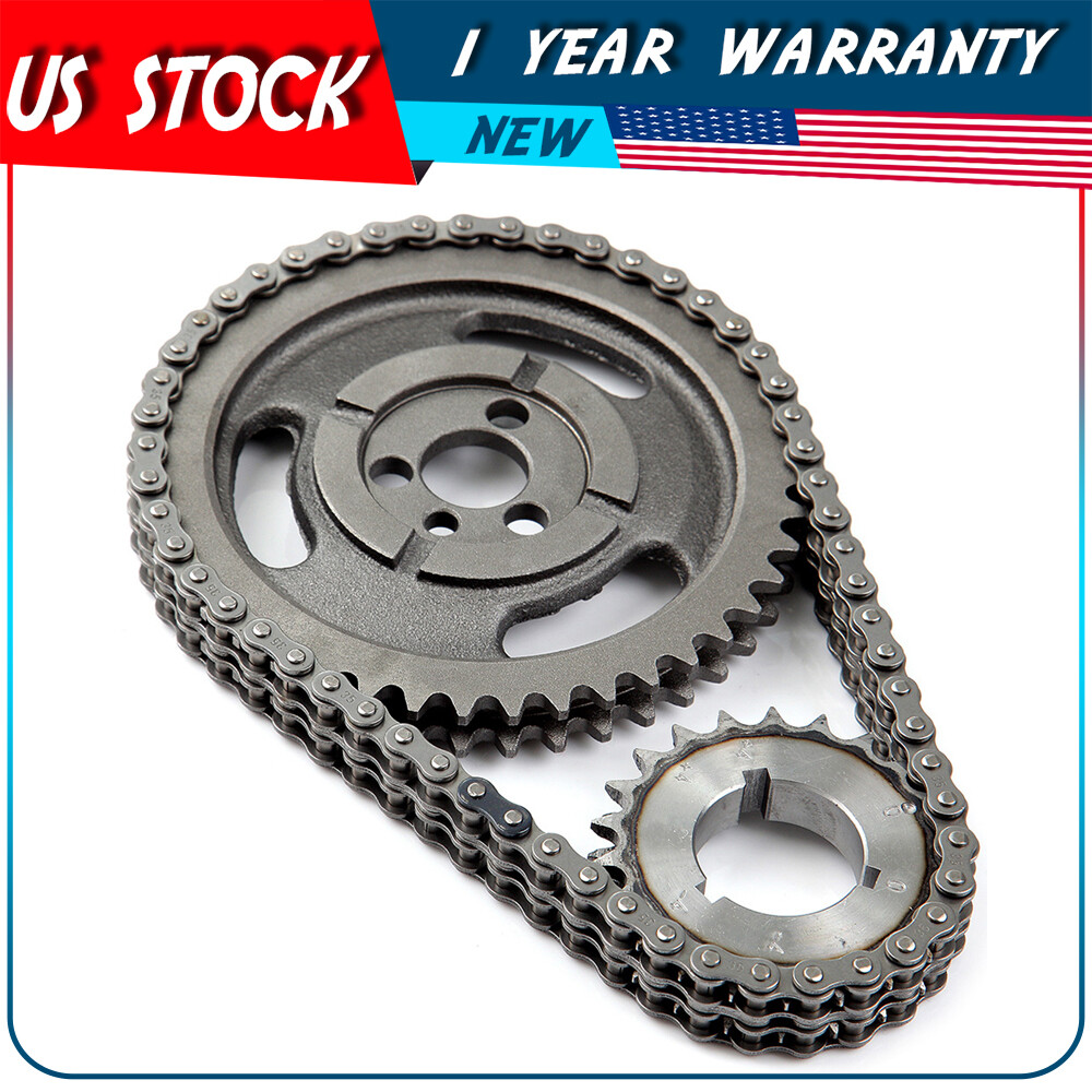 C-3023X SBC Heavy Duty Double Roller Timing Chain Set 3-Key Crank Gear ...