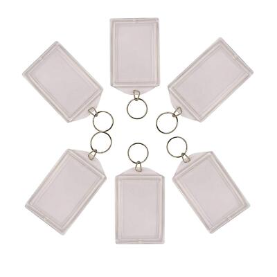 Blank Photo Keyrings 72mmm x 50mm Keyring Clear Acrylic Key Rings Pack ...