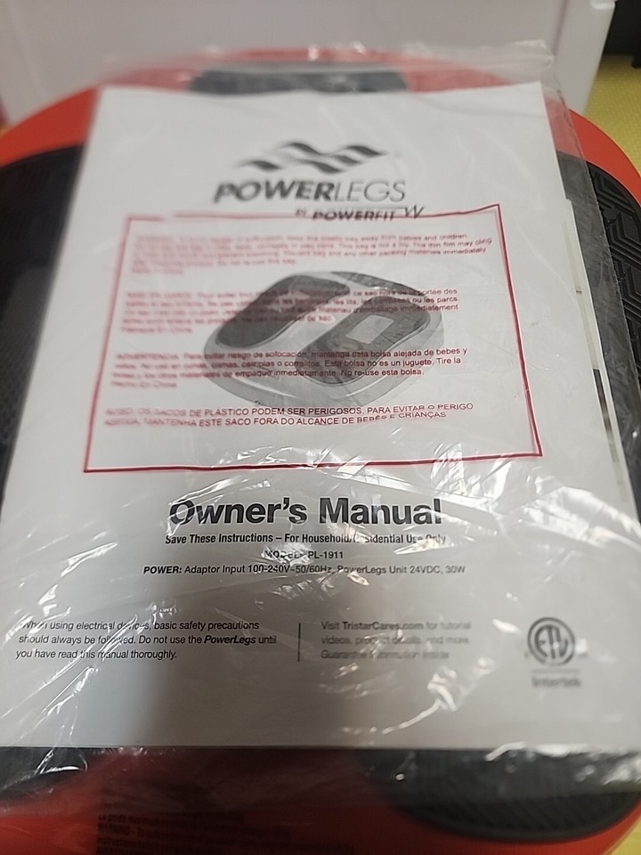 Powerfit PowerLegs Power Legs Vibration Foot Massager W/ Power Supply ...