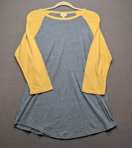 LulaRoe Large Randy Shirt Light Blue And Yellow Excellent Pre Owned Fit ...