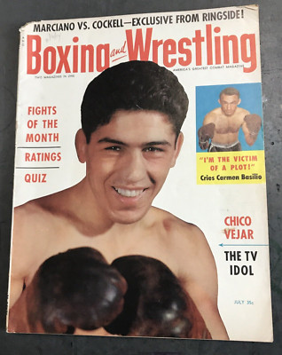 VINTAGE BOXING & WRESTLING MAG JULY 1955 VOL 5 #11 CHICO VEJAR MARCIANO ...