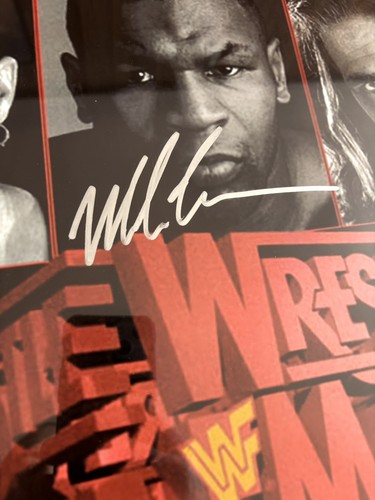 Signed Wrestlemania XIV Poster! Austin, HBK, Tyson, Taker, Kane WWE WWF ...
