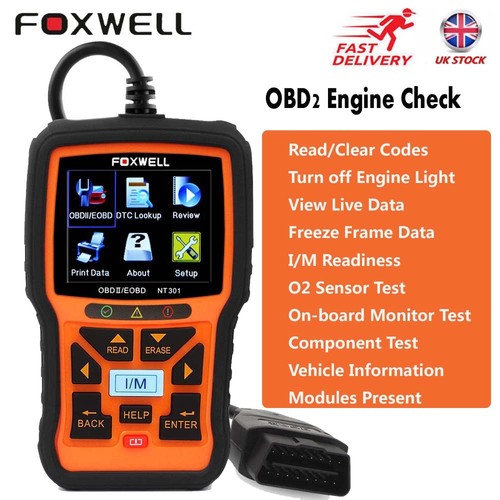 FOXWELL OBD2 EOBD Car Code Reader Engine Diagnostic Scanner Tool O2 ...