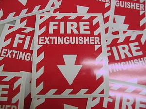 5 FIRE EXTINGUISHER Sticker Decals for Fire Inspection or Hose Alarm ...