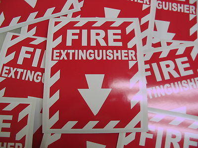 5 FIRE EXTINGUISHER Sticker Decals for Fire Inspection or Hose Alarm ...