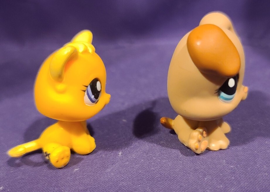 Authentic Littlest Pet Shop LPS 1744 Yellow Baby Kitten Cat 1482 Boxer ...