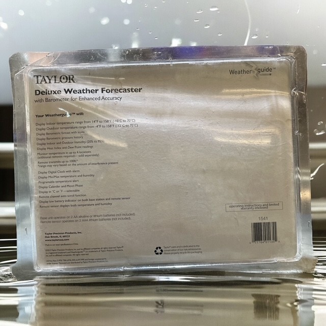 Taylor 1541 Wireless Weather Forecaster W/ Barometer Alarm Clock ...