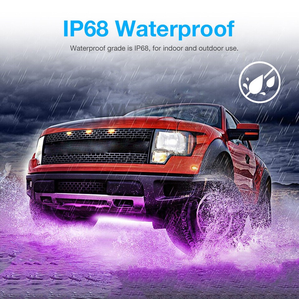 6pc Dream RGB Color Multicolor Underglow LED Kit Car Neon Strip Light ...