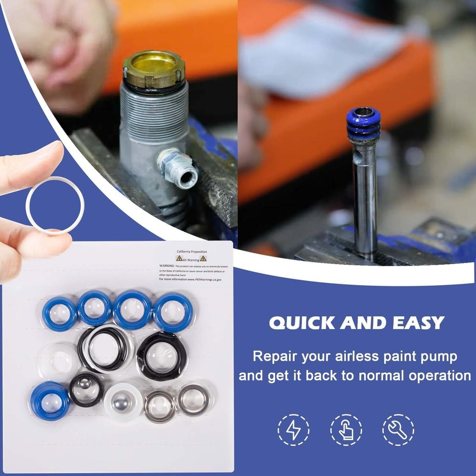 244194 Pump Repair Packing Kit for Graco 295 390 395 490 495 595 3400 ...