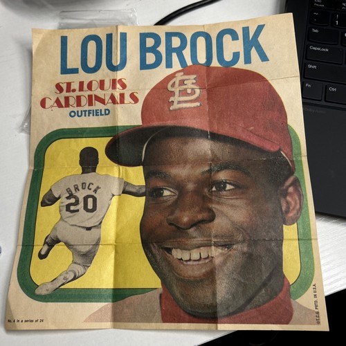 1970 Topps Mini Poster LOU BROCK #4 of 24 St. Louis Cardinals | eBay