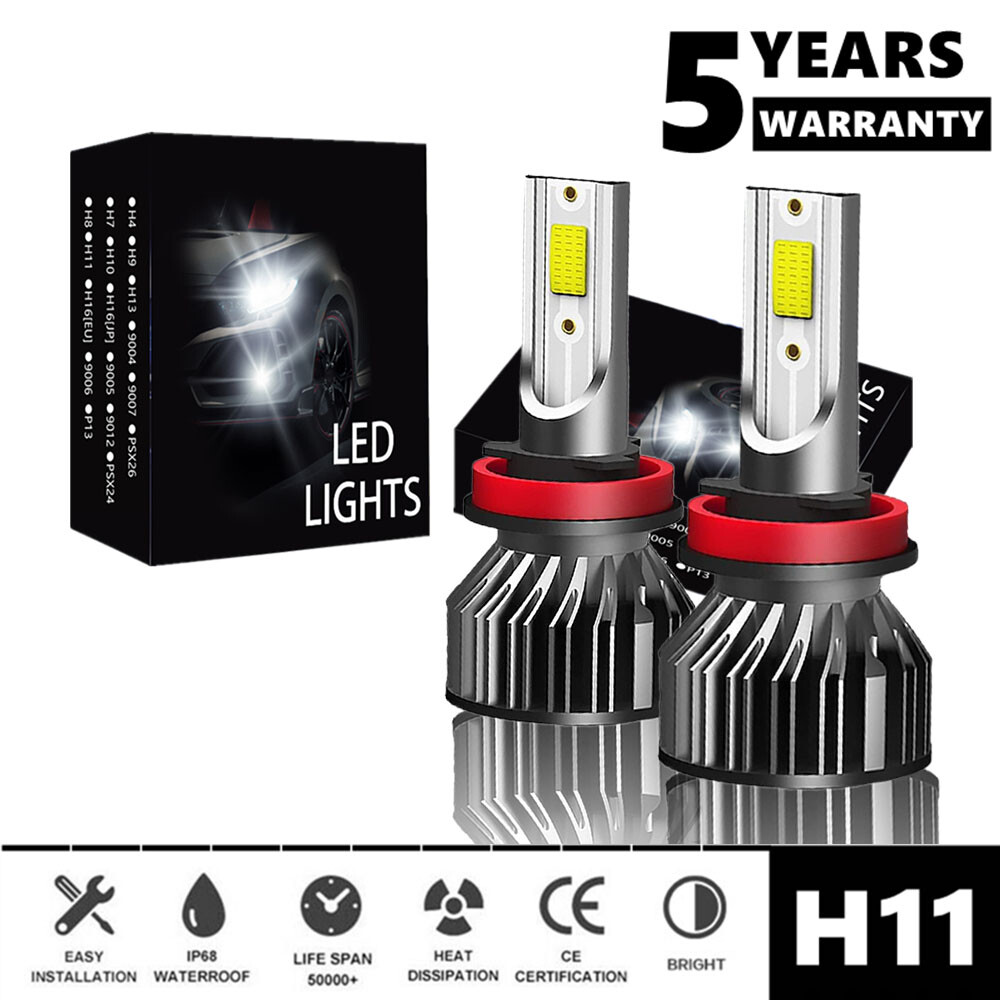 H11 LED Headlight Super Bright Bulbs Kit White Ultra-Nighting Lamp High ...