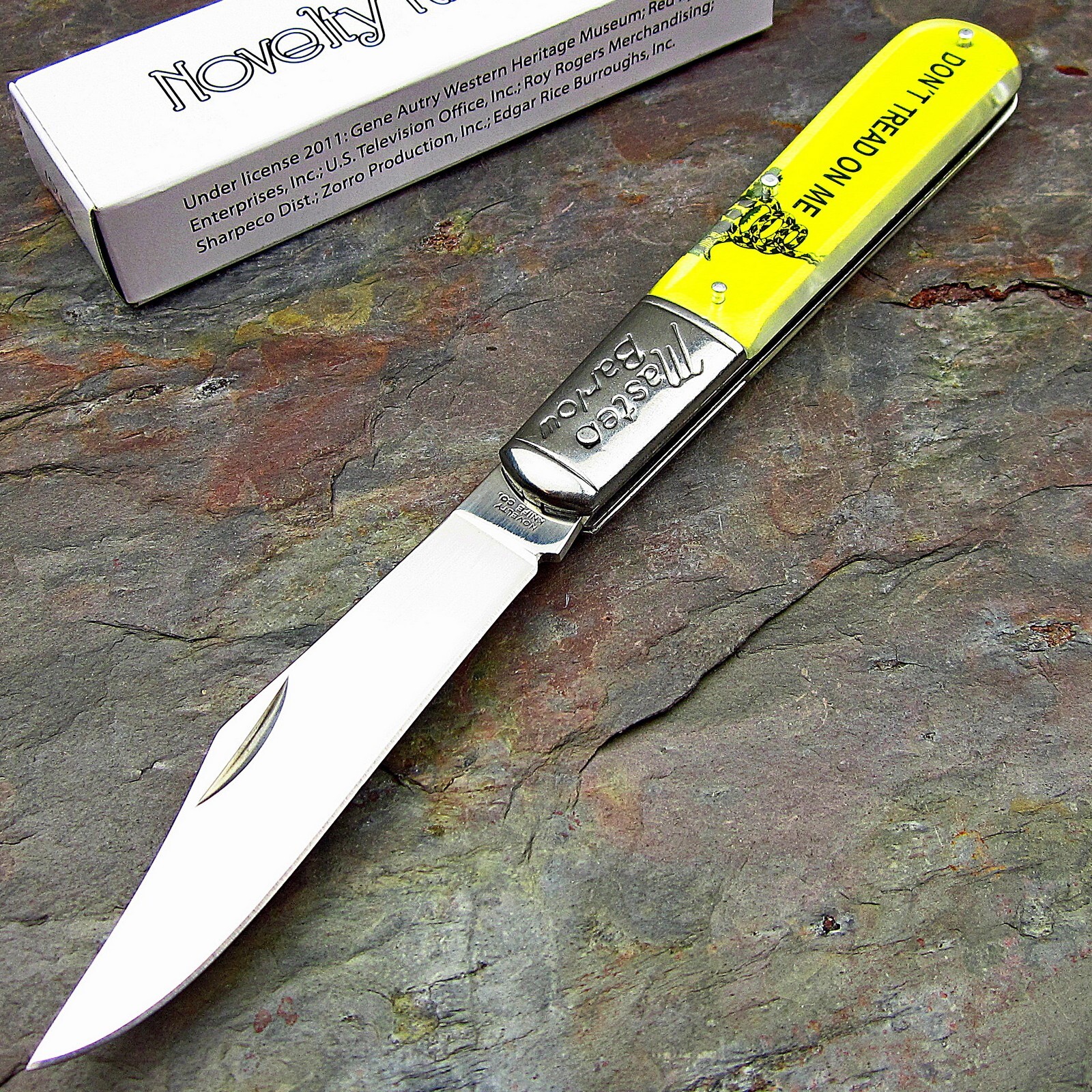 Gadsden Rattlesnake Dont Tread On Me Large Blade Barlow Folding Pocket ...