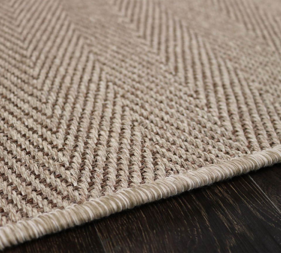 Pottery Barn Custom Chevron Weave Sisal Rug 7' x 5' - Linen | eBay