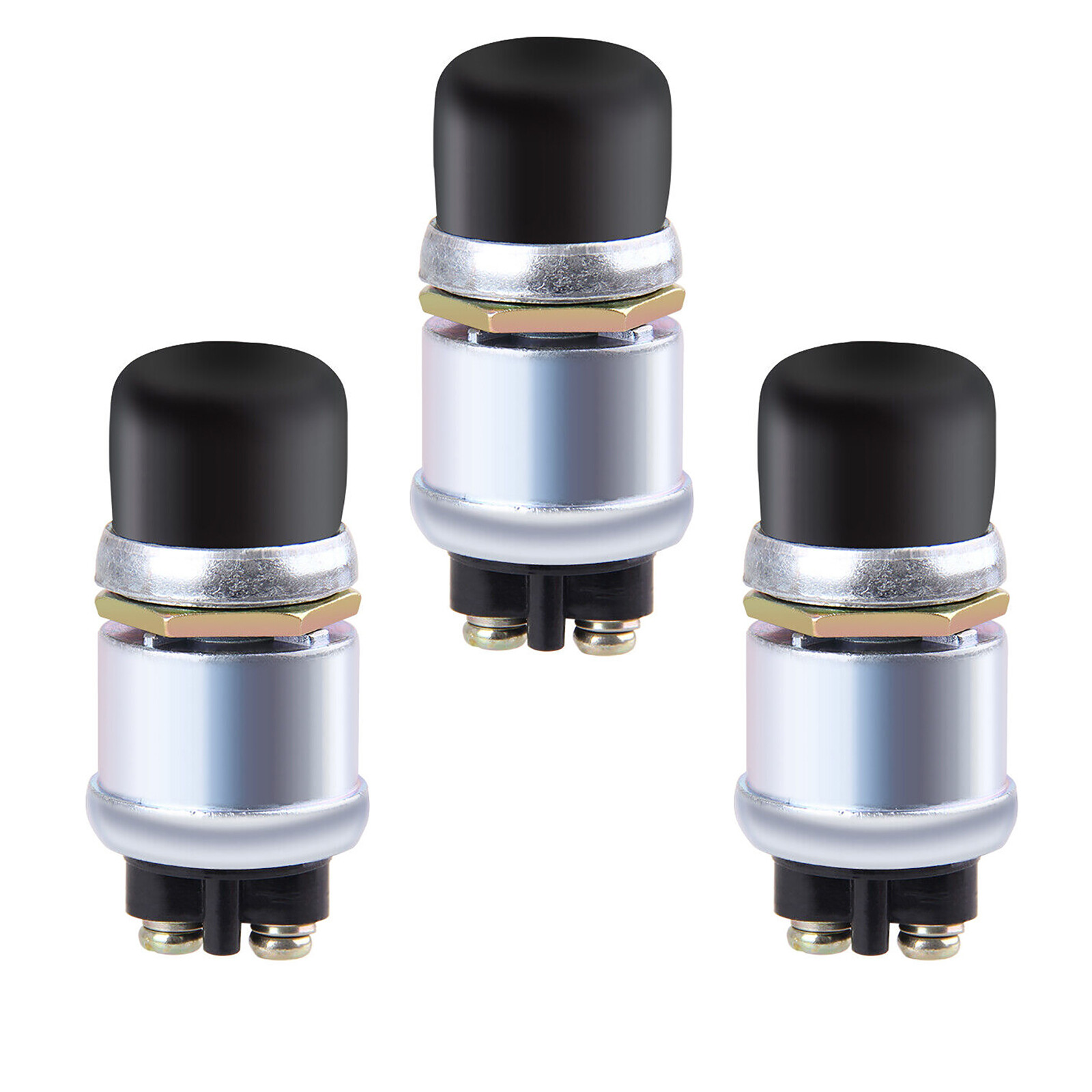 3PCS Waterproof Heavy-Duty Momentary Push-Button Starter Switch For ...