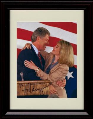 Unframed Bill & Hillary Clinton Autograph Promo Print - Hug At The ...
