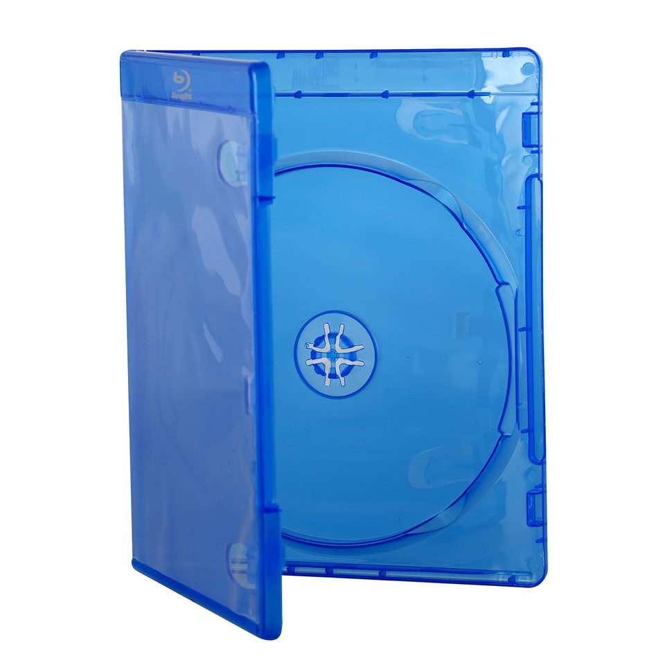 Single DVD Disc Case Blu-Ray Logo Sleeve Cover 11mm Plastic Blue Holder ...