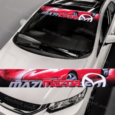 Front Windshield UV-Resistant Vinyl For Mazda Speed Racing Banner Decal ...