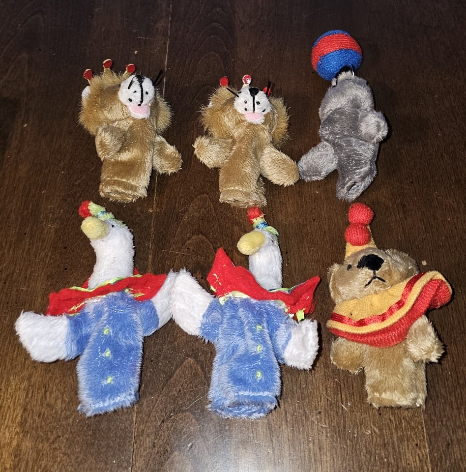 6 Murdock & Ross Finger Puppets W/ Box Restoration Hardware Lion, Seal ...