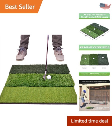 Tri-Turf XL Golf Hitting Mat - Premium - Huge 24" x 24" - Practice ...