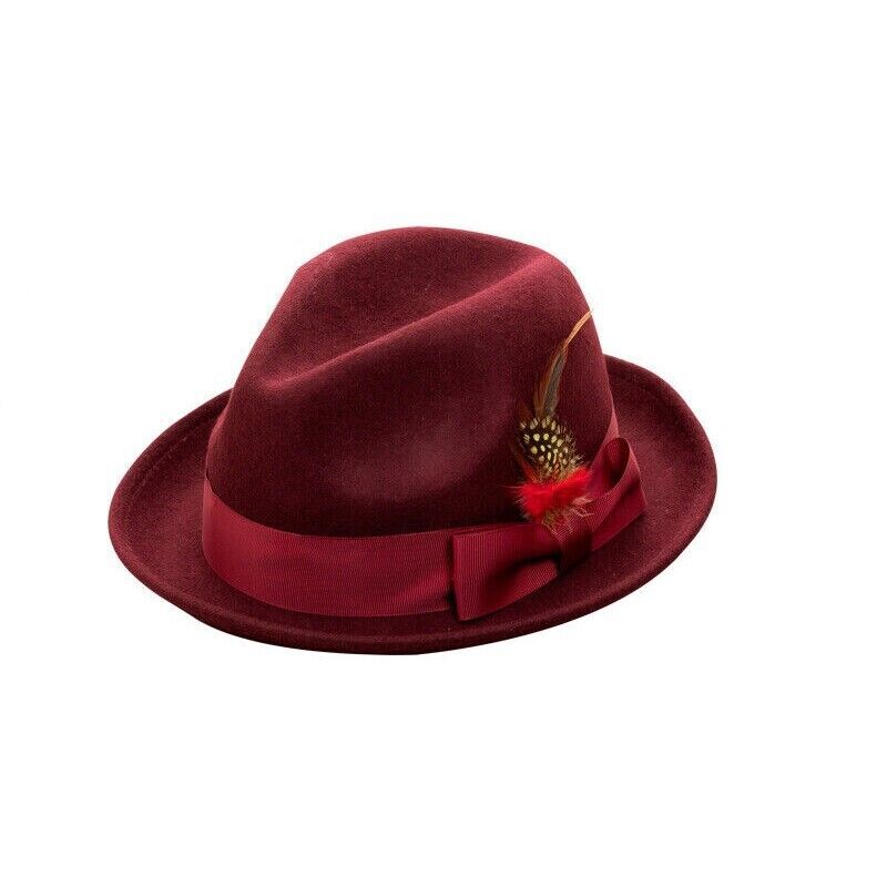 Men 's 100% Wool Fedora Trilby Mobest Hat Style LH--6 Size:S M L XL | eBay