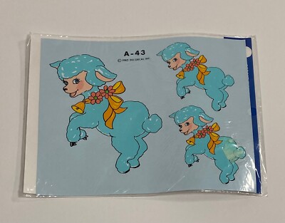 1982 Decorcal A-43 Hand Painted Decals Blue Lamb Decoupage | eBay