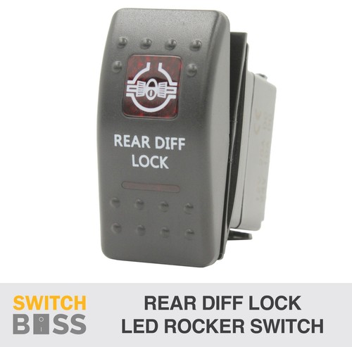 Rocker Switch REAR DIFF LOCK - Red - LED 4x4 Boat Caravan Marine 12v | eBay