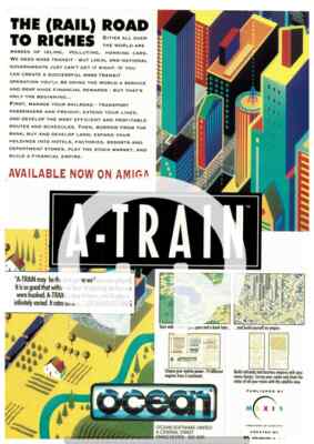 (-0-) RARE AMIGA ATARI OCEAN A-TRAIN GAME MAGAZINE ADVERT TRUSTED ...