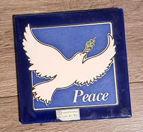 Besheer Art Tile ceramic Peace Dove Collectible Handpainted Trivet Wall ...