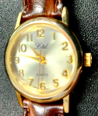 Ltd. Ladies Watch C293-02 Quartz Brown Leather Band Round 29 mm White ...