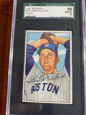 1952 Bowman #250 Ivan DeLock High #. SGC 88 NRMT/MINT | eBay