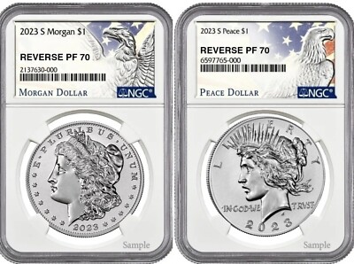 2023-S MORGAN & PEACE DOLLAR REVERSE PROOF SET NGC PF70 PAIR ( PRESALE ...