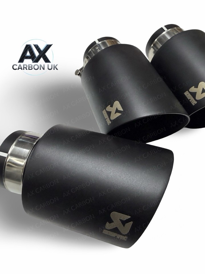 4” STAINLESS STEEL SAND BLASTED AKRAPOVIC EXHAUST TIPS VW GOLF R MK8 ...