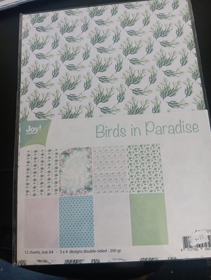 JOY CRAFTS PAPERPACK 12 SHEETS 3X4 DOUBLE SIDED PAPERS A4 NEW BIRDS IN ...