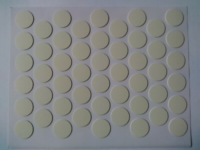 50 PVC SELF ADHESIVE STICK ON FURNITURE STICKER SCREW COVERS CAPS 13mm ...